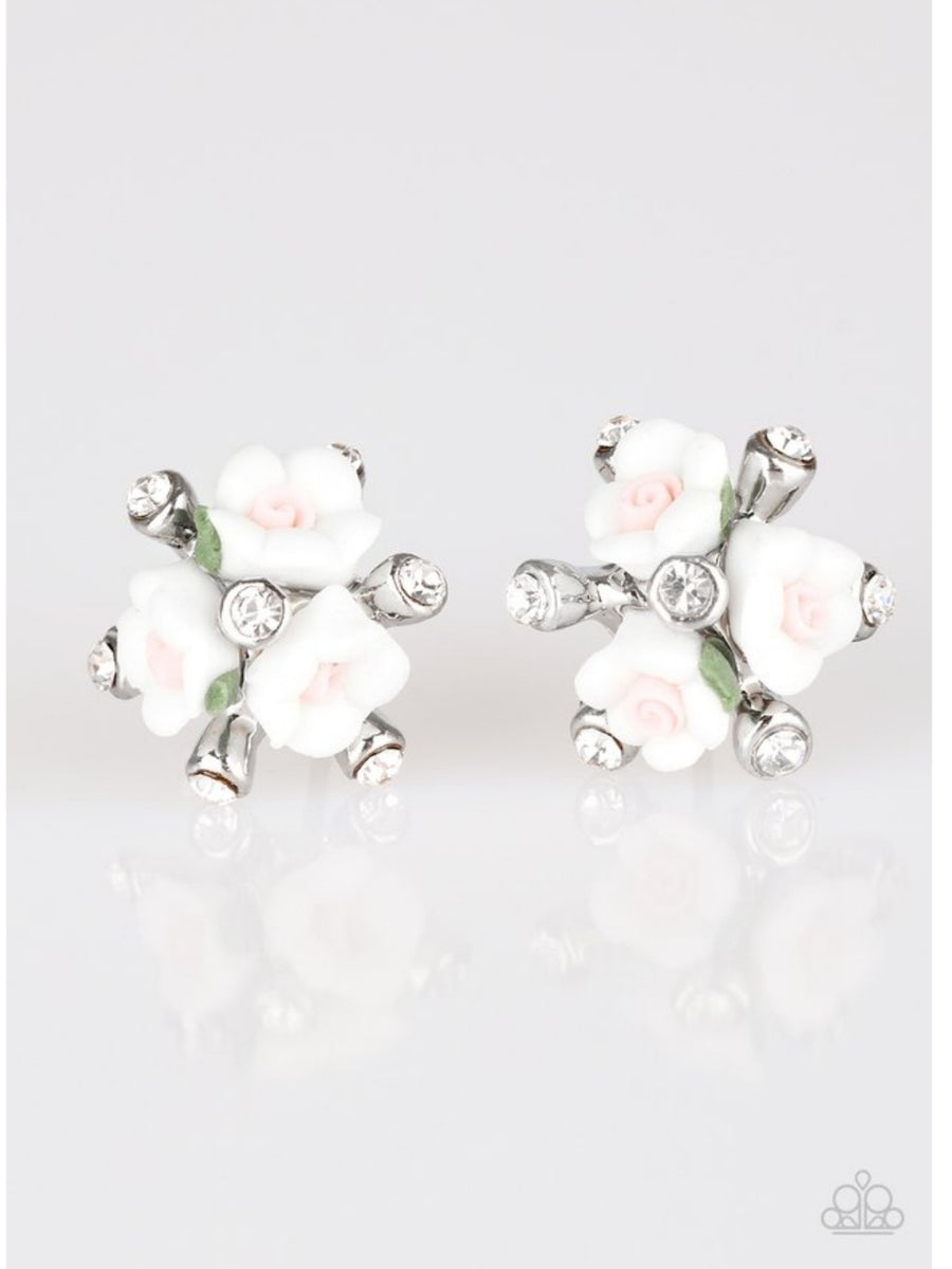 Starlet Shimmer Flower Rhinestone Earrings – Bling By Christina
